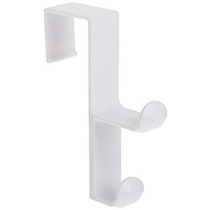 iDesign Over the Door, Organizer Hook for Coats, Hats, Robes, Towels - Double Hook, White