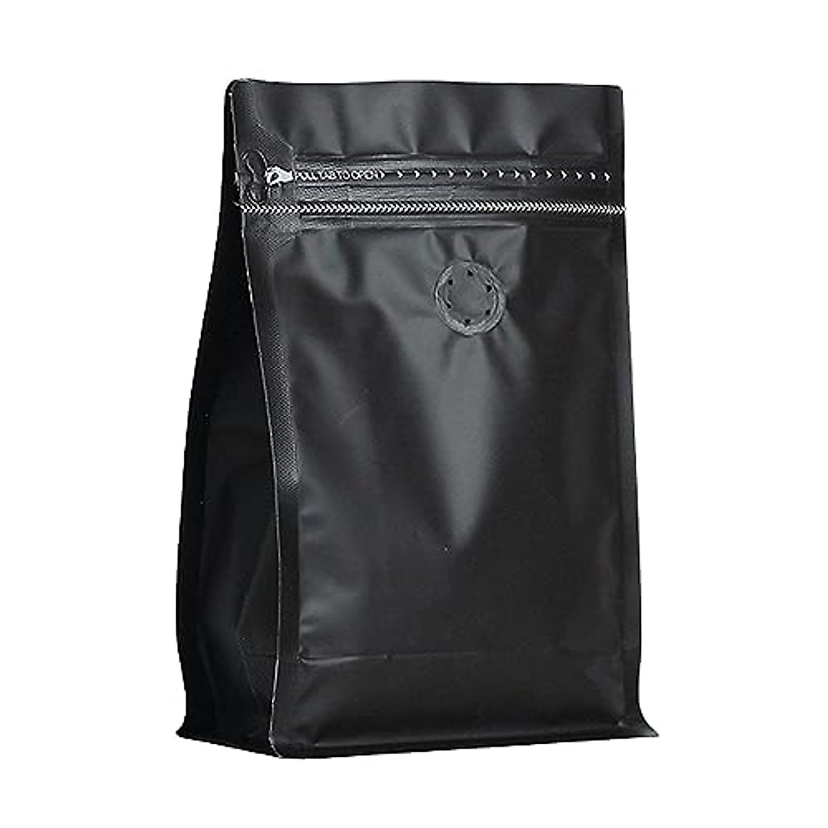 BAAGGNAA 60 Pack High Barrier Stand-Up Coffee Bean Bags with Vented Valve, Matte Metallic Ziplock, Heat-Sealable and Resealable Solid Color Pouches for Food Storage (5.3 * 10.4 inch,1 lb,Black)