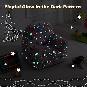 fond + found Toddler Chair, Glow in The Dark Kids Sofa Bean Bag Chair for Kids Children Couch Toddler Sofa Chair Mini Sofa Armrest Chair for Children, Lightweight Children Sofa Chair (Rainbow Pink)