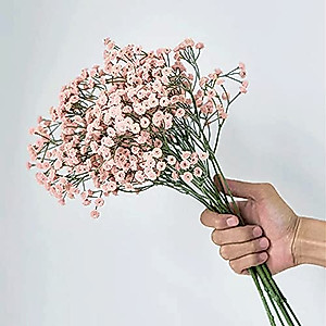 Olivachel 6pcs/Pack Baby's Breath Artificial Flowers Gypsophila Real Touch Flowers for Wedding Party Home Garden Decoration DIY Gift (Pink)