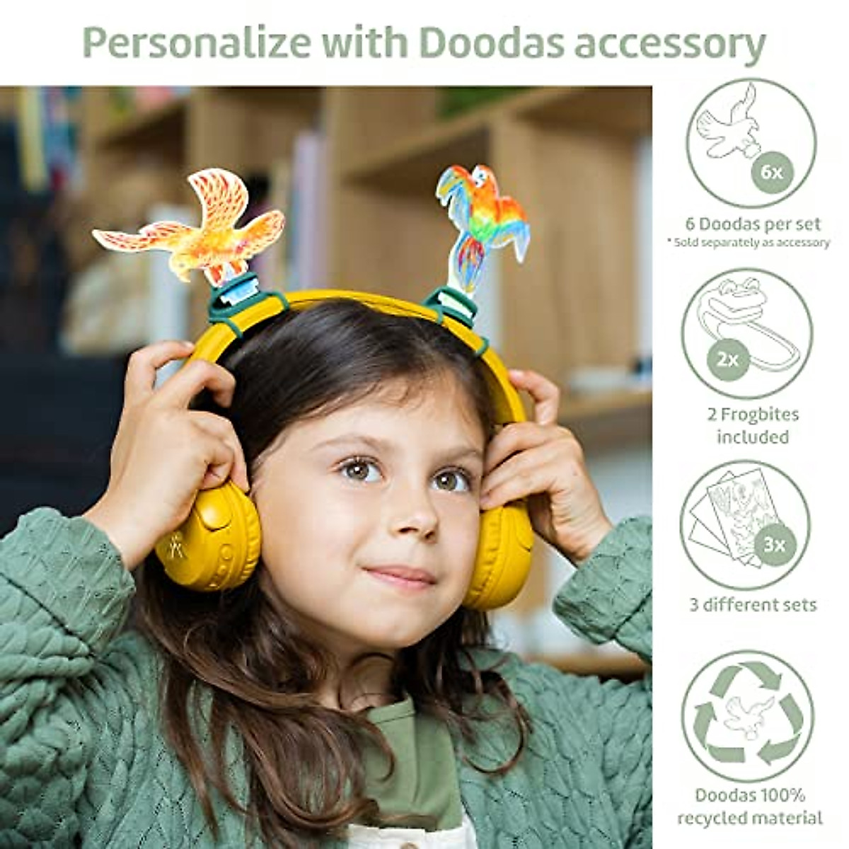 POGS Kids Wired Headphones | The Elephant | Foldable and Durable Headphones for Kids 3+ with Volume Control, Microphone, Volume Limiter 85 dB | Music-Sharing Function | (3.2ft, 3.5mm)