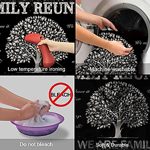 Swepuck 96x60inch Fabric Silver Family Reunion Backdrop Family Tree Members Photography Background Welcome Gathering Party Decoration Banner Photo Booth Props