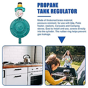 Totority Propane Propane Tank Regulator Tank Low Pressure Gas Regulator Gas Regulator& Pigtail Kit Household Gas Valve Gas Pressure Reducing Gas Grill Regulator Valve Gas Regulator