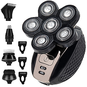 AidallsWellup Men’s 5-in-1 Electric Head Shavers for Bald Men, Head Shavers for Men, Ergonomic Design, Cordless, and Rechargeable, Easy to Use and Clean.…