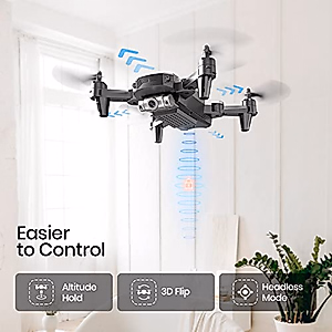 DEERC D20 Mini Drone for Kids with 720P HD FPV Camera Remote Control Toys Gifts for Boys Girls with Altitude Hold, Headless Mode, One Key Start Speed Adjustment, 3D Flips 2 Batteries, Silver