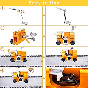 Latest Version Chainsaw Sharpening Jig, Chain Saw Sharpener Tool with 3Pcs Hard Tungsten Sharpening Burr, Universal Chain Saw Chain Sharpening Jig Kit for 4"-22" Kinds of Chain Saws and Electric Saws