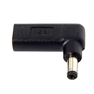 chenyang CY USB 3.1 Type C USB-C to Rectangle DC Plug 5.5mmx2.1mm Adapter PD Emulator Trigger 90 Degree Angled for Laptop Tablet (5.5x2.1MM)
