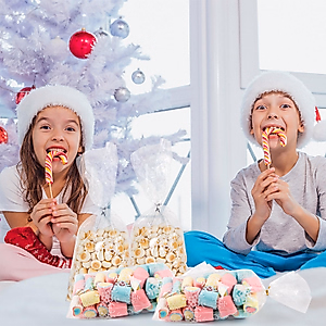 Labeol 200pcs Cellophane Bags 5X11 Christmas Treat Bags with Ties Goodie Bags Clear Gift Bags for Candy Cookie Party Favor Winter Wonderland Birthday Baby Shower Blue White Snowflake