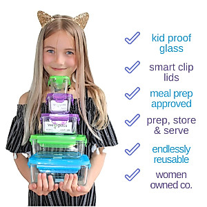 Wean Green Wean Tubs 5.1oz/150ml Baby Food Glass Containers - Grape (Set of 4)