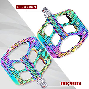 BONMIXC Bike Pedals MTB Pedals Non-Slip BMX Pedals Sealed Bearing Fashion Flat Road Bike Pedals 9/16" Oil Slick