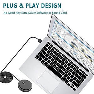 Upgraded USB Conference Microphone for Computer, 360° Omnidirectional Condenser Mic with Mute Key, Great for Video Conference, Gaming, Chatting, Skype, Plug & Play, Windows macOS, Ideal for Gift