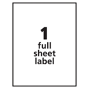 Avery(R) White Laser Permanent Full-Sheet Labels, 8 1/2in. x 11in., Box of 100, 5165
