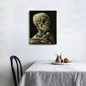 King Gift Skeleton Smoking by Vincent Van Gogh Canvas Wall Art Skull Art Van Gogh Poster Prints Pictures Artwork Home Decor Unframed (Skull with Burning Cigarette,12x16inches/30x40cm)