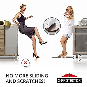 X-Protector Non Slip Furniture Pads for Hardwood Floors 32 PCS 2” - Round Anti Slip Furniture Pads - Self-Adhesive Rubber Furniture Pads Non Slip - Ideal Furniture Stoppers to Prevent Sliding!