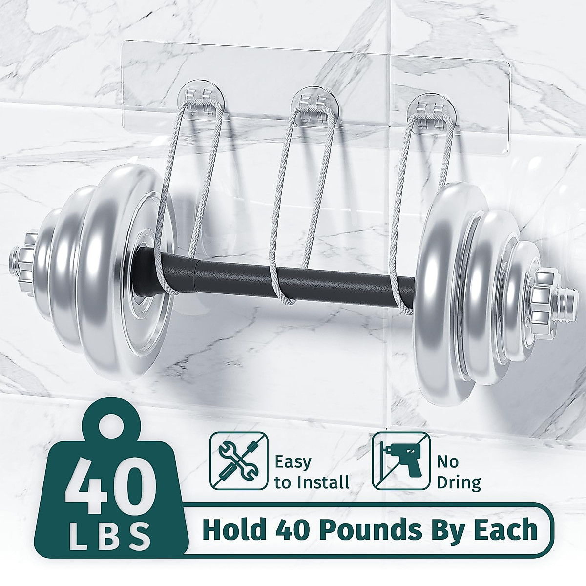 oyenbboi 5 Pack Shower Caddy Adhesive Replacement, Adhesive Shower Hooks, Strong Adhesive Wall Hooks, Waterproof Adhesive Hooks for Shower Rack, No Drilling