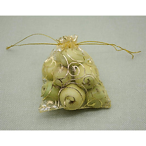 Wedding Favors Small Gift Bags, 100pcs 2.8x3.6 Inch (7x9cm) Gold Organza Bags for Party Favor Bags Small Business Candy Bags Mesh Bag (Gold, 2.8''x3.6'')