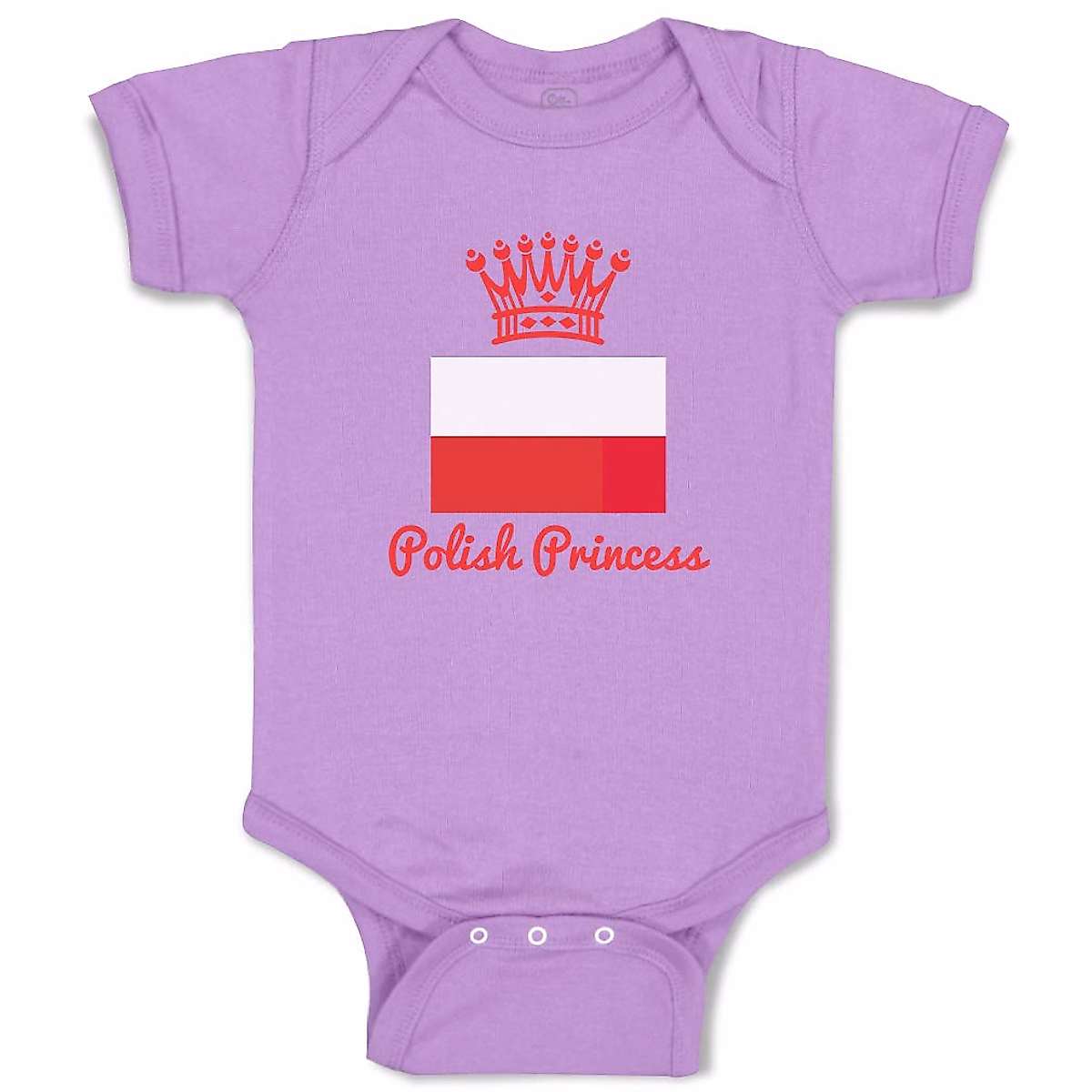 Cute Rascals Custom Boy & Girl Baby Bodysuit Polish Princess Crown Funny Cotton Baby Clothes Lavender Design Only 12 Months