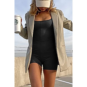 AUTOMET Bodysuits Jumpsuits for Women Sexy Unitard Workout Rompers One Piece Shorts Summer Outfits Soft Gym Yoga Fashion Clothes 2023