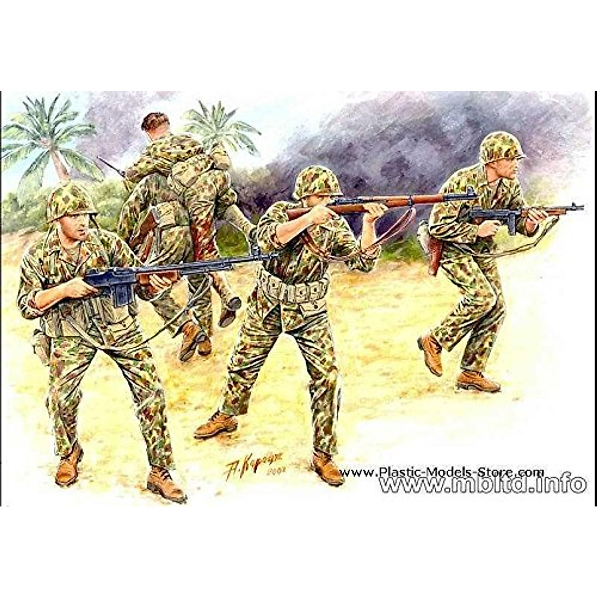 Masterbox Bloody Atoll US Marine Corps Infantry Tarawa, November 1943 1/35 Master Box 3543