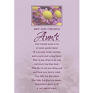 Designer Greetings Why God Created Aunts Religious Birthday Card
