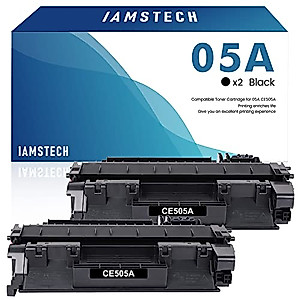 CE505A | 05A | CE505D | 2 Toner-Cartridges | Black | Works with HP 05A Toner Cartridge for P2035 P2035N P2055DN 2055DN 2035N P2030 P2050 P2055D P2055X Printer Ink, (CE505A 05A Toner)