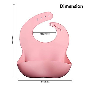 GODR7OY Silicone Baby Bib, BPA Free Waterproof Bibs, Adjustable 3PCS (Girls)