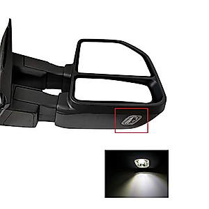 AERDM New Pair towing mirror Set fit 2004 05 06 07 08 09 10 11 12 13 2014 F150 Pickup Truck Black Housing side Mirrors with Power Heated, Blind Spot mirror with Turn Signal, Puddle and Auxiliary Lamp