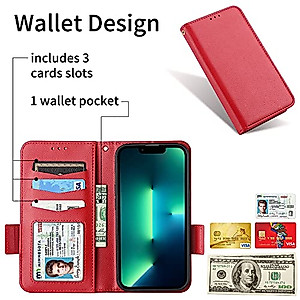 Compatible with Oppo Reno 6 Pro 5G Case,PU Leather Kickstand with Card Holders,Compatible with Oppo Reno6 Pro 5G PEPM00 CPH2249 Flip Magnetic Closure Protection Phone Wallet Cover Hong