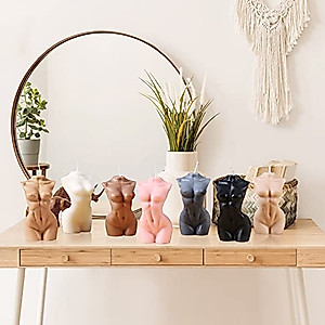 Body Candle Female Torso Candle 6'' Shaped Candles Aesthetic Candle Soy Candle Home Decor for Bathroom Bedroom Gift for Home Spa Wedding Women Birthday Valentine's Day Gift(Brown)