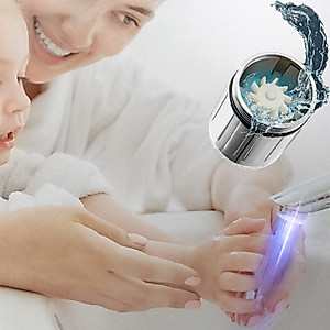 3 Pieces 3-Color Temperature Sensitive Gradient LED Water Faucet Light Water Stream Color Changing Faucet Tap Sink Faucet for Kitchen and Bathroom