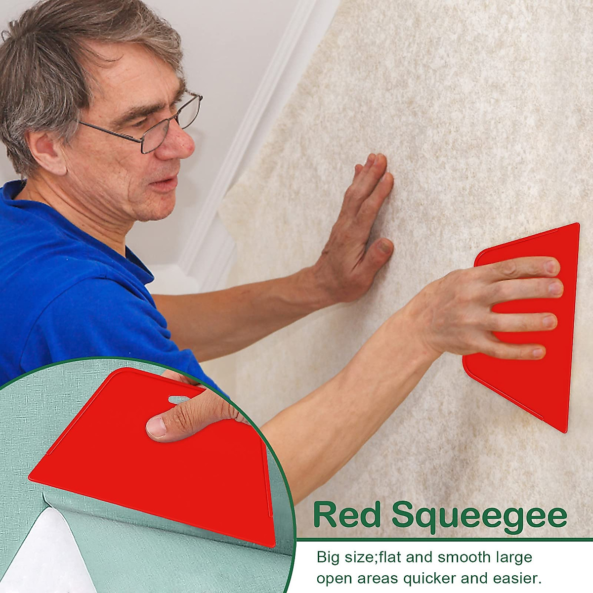 WRAPXPERT Wallpaper Smoothing Tools,Wallpaper Tool Kit with Squeegee Smoother,Seam Roller,Wallpaper Brush for Wallpaper Hanging,Contact Paper,Vinyl Application,Wallpaper Paste