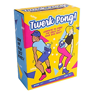 Fizz Creations Twerk Pong Novelty Game. The Original Twerk Family Party Game. Includes 10 Balls, Ribbon & Cardboard Boxes. Twerk to Shake The Ping Pong Balls Out!