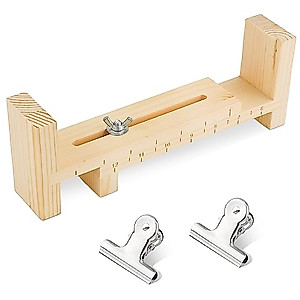 LUTER Wood Jig Bracelet Maker, Telescopic Adjustable Bracelet Maker Making Kit Wood Bracelet Jig U Shape Clear Scale Bracelet Jig with 2 Clamps for DIY Craft Hand Bracelet Knitting Tool