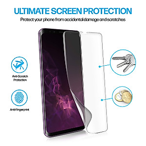 Power Theory Designed for Samsung Galaxy S9 Screen Protector [Not Glass], Easy Install Kit, Case Friendly, Full Cover, Flexible Film Anti Scratch, 2 Pack