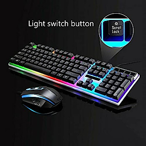 MuYiYi11 Keyboard 1 Set G21 Wired Keyboard Sensitive Plug Play Backlight 1600 Mouse for Computer Gaming Keyboard for E-Sports Computer Peripherals