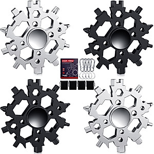 23 in 1 Snowflake Multi Tool Snowflake Stainless Steel Keychain with Storage Bag Multitool Portable Snowflake Tool Gadgets Christmas Snowflake Gifts for Men Dad Husband Boyfriend (Classic)