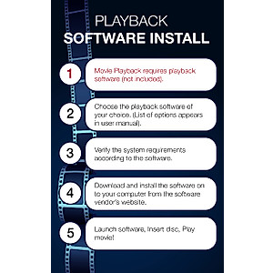 Verbatim External CD DVD Blu-ray Writer USB 3.0 M-Disc Ready - Movie playback requires playback software (not included)