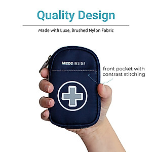 Auvi Q Case, Travel Medical Bag – Small Medication Organizer Insulated Medicine Bag “Kate” Purple Mini Medic Pouch: Asthma Inhaler Case for (Small EpiPens), Allergy Meds, Nasal Sprays or More