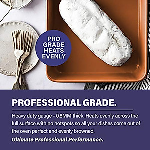 Gotham Steel Ultra Nonstick Square Baking Pan, Dishwasher Safe Square Cake Pan with No Warp & Even Heating Technology, Oven & Metal Utensil Safe, Brownie Pan & Cake Baking Pan – XL 9.5” x 9.5” x 2”