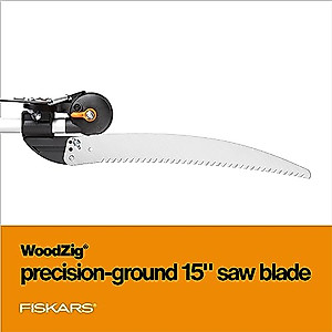 FISKARS 7.9ft-12ft Extendable Pole Tree Pruner / Trimmer with Rotating Head and Precision-Ground Steel Blade - Easy and Smooth Cutting up to 1.25" Diameter