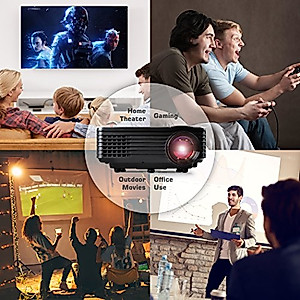 Pyle Portable Video-Projector Full HD with Remote - Home Theater-Projector Tv Digital Movie-Projector - 1080p Support 80" Led-LCD-Display USB/HDMI Mac,Computer and Laptop - Pyle PRJG88, BLACK