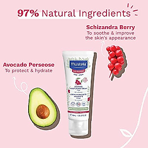 Mustela Baby Soothing Moisturizing Cream - Face Moisturizer for Very Sensitive Skin - with Natural Avocado & Schizandra Berry - Fragrance-Free - 1.35 fl. oz.