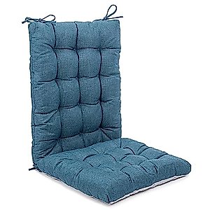 Rocking Chair Cushion Comfortable Tufted Seating Pads Non-Skid Backed Set of Cushion Back and Seat Bottom for Porch Rocker Outdoor Indoor Office Dining Chairs (24"x17" Back, 17"x17" seat, Blue)