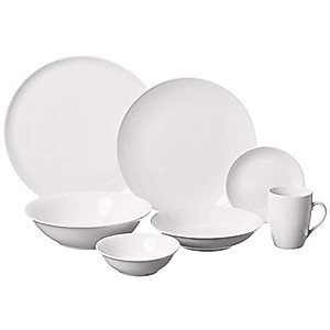 10 Strawberry Street 52 Pc Coupe Dinnerware Set, Service for 8, White,SM-5200-CP-W