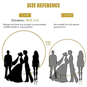 Yaseingoo 8FT Round Balloon Arch Frame, Golden Circle Balloon Garland Arch Kit Backdrop Stand for Birthday Party, Graduation, Wedding and Bridal Shower Photo Background Decoration