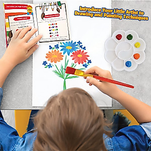 BFB Paint Set for Kids with Learn How to Draw Booklet - 32 Painting Supplies Kids Painting Kit, Premium Paint Kit for Children, Kids Paint Set Art and Painting Supplies Canvas Paint Set for Kids 7+