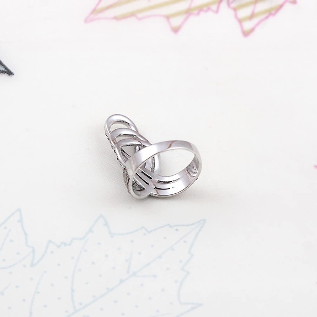 Ajojewel New Black Rhinestones Crown Ring Retro Vintage Exaggerated Statement Rings For Women Unique Collection Costume Jewelry Accessories (Black, 9)