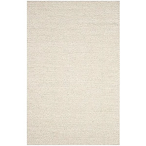 SAFAVIEH Natura Collection Area Rug - 5' x 8', Ivory, Handmade Wool, Ideal for High Traffic Areas in Living Room, Bedroom (NAT620A)