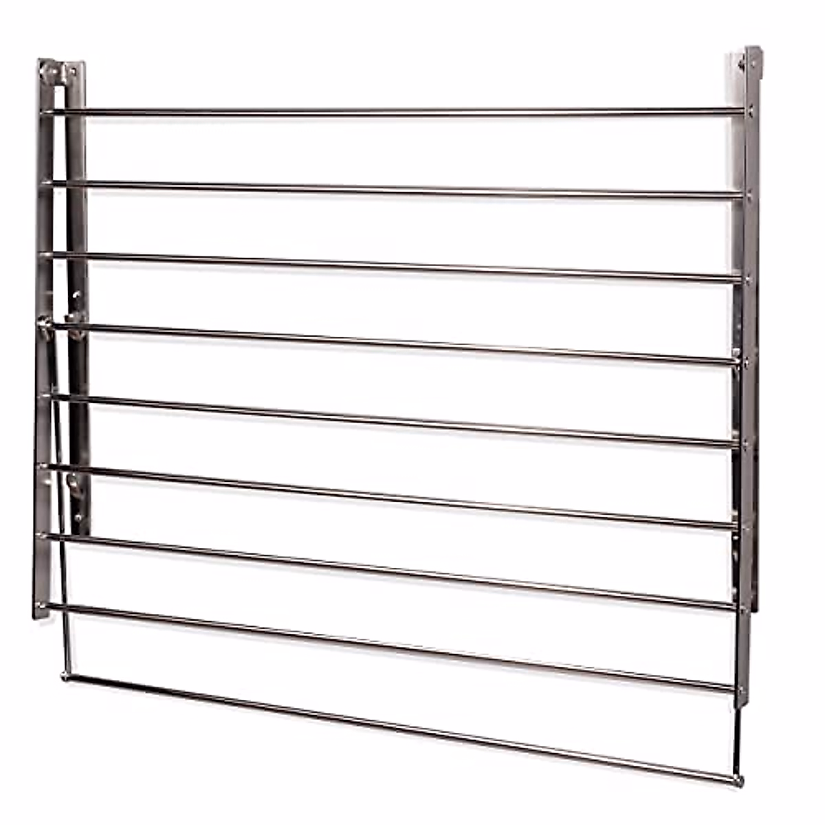 brightmaison Wall Mount Clothes Drying Rack & Laundry Room Organizer, 6.5 Yards Drying Capacity Stainless Steel Silver Laundry Rack