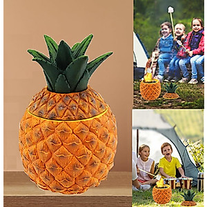 Koncenttop Tabletop Fire Pit Indoor, Tabletop Fireplace Concrete, Pineapple Shape Small Fire Bowl, Portable Tabletop Fire Pit